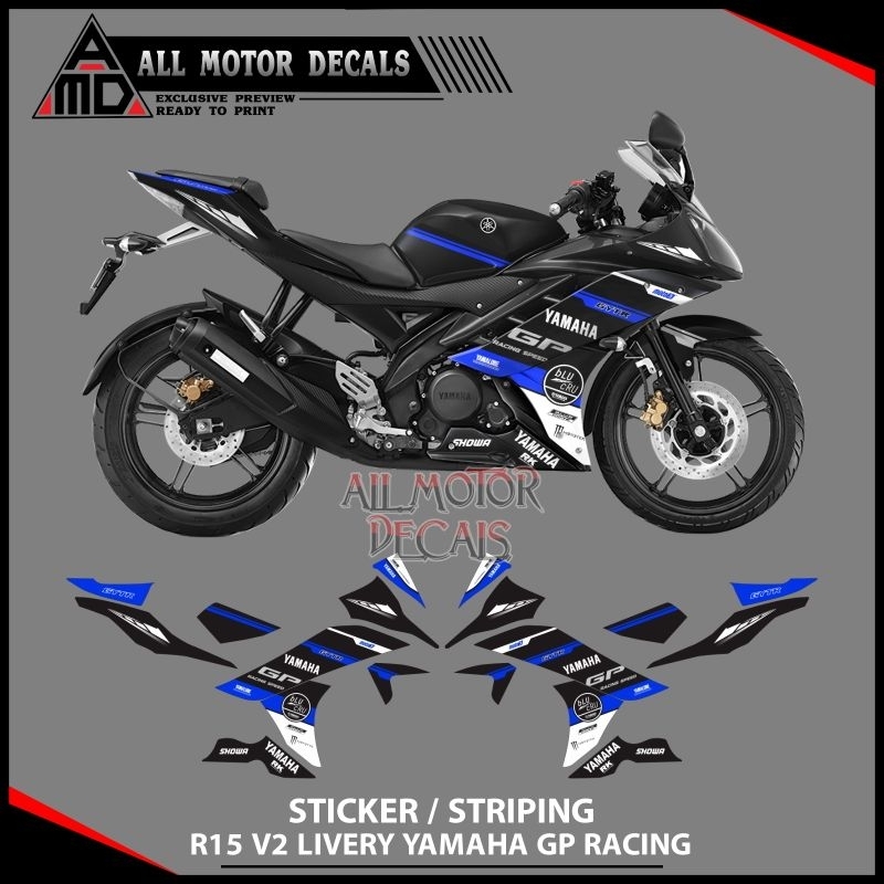 Jual Stiker Striping R15 V2 Livery Yamaha Gp Racing / Decal Yamaha R15 ...