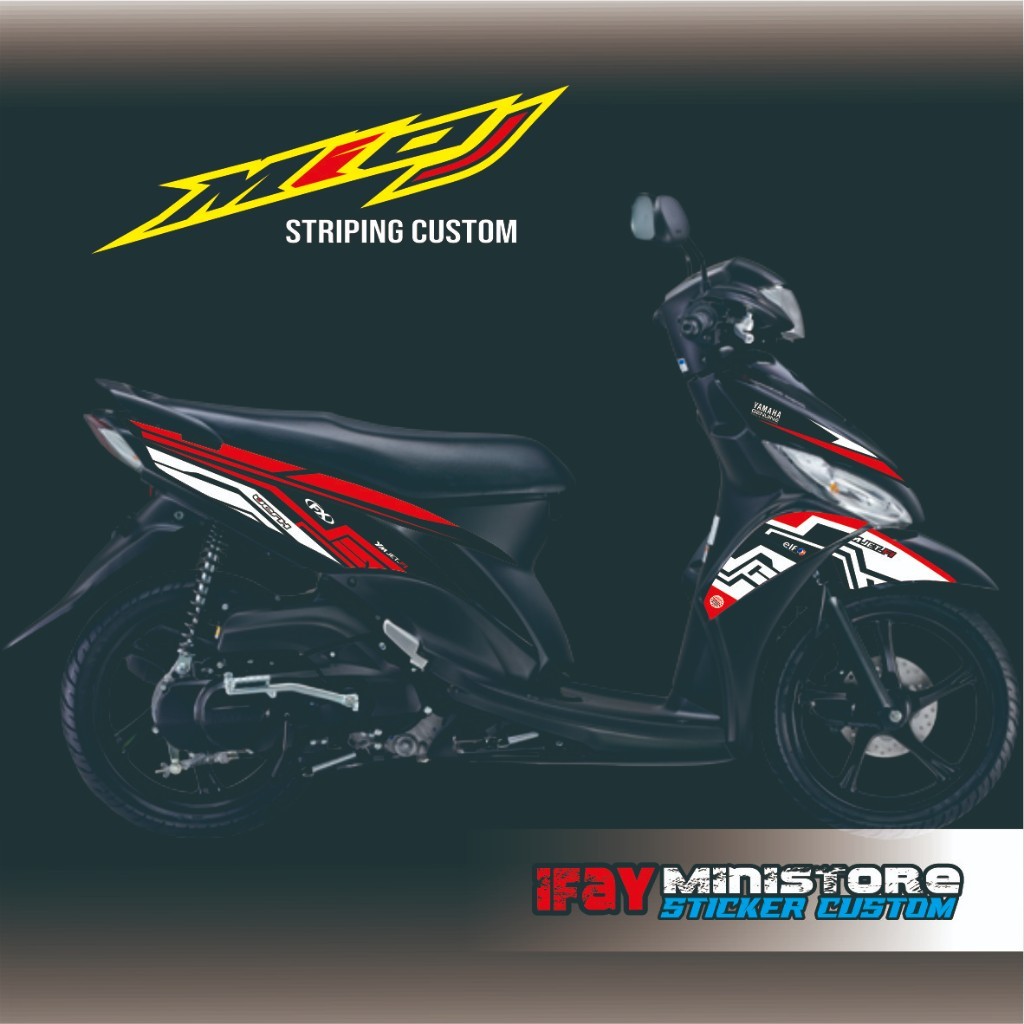 Jual sticker stiker striping decal MIO J laminasi super glossy | Shopee ...
