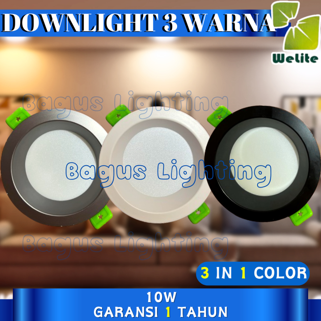 Jual Downlight 3 Cahaya LED Dalam 1 Lampu Plafon Garansi 1 Tahun ...