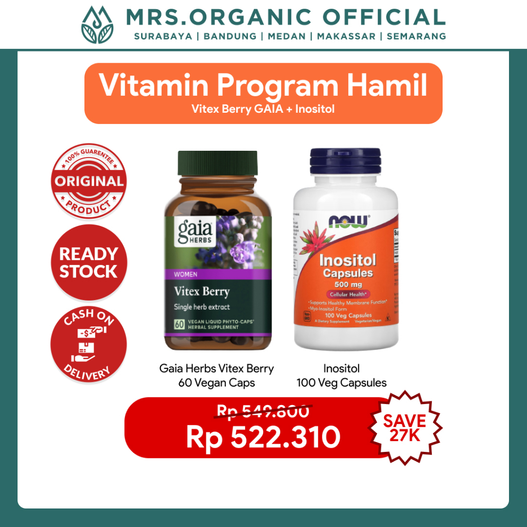 Jual Suplemen Vitamin Program Hamil Kehamilan Vitex Berry Gaia Herbs ...