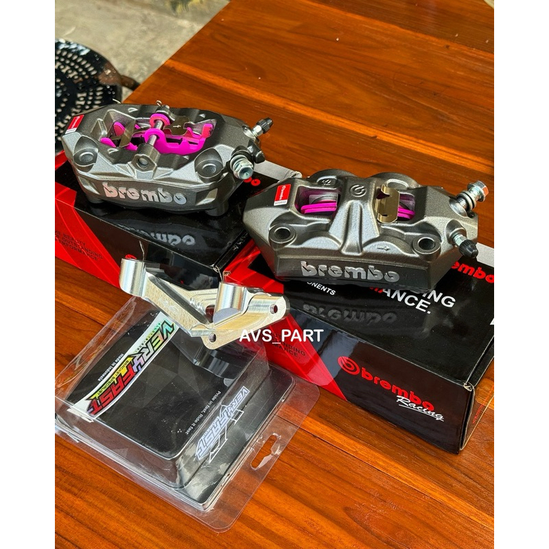 Jual KALIPER BREMBO 4P M3 M4 SET BREKET KALIPER PNP NINJA R RR DISC 300 CALIPER MONOBLOCK BREMBO ...