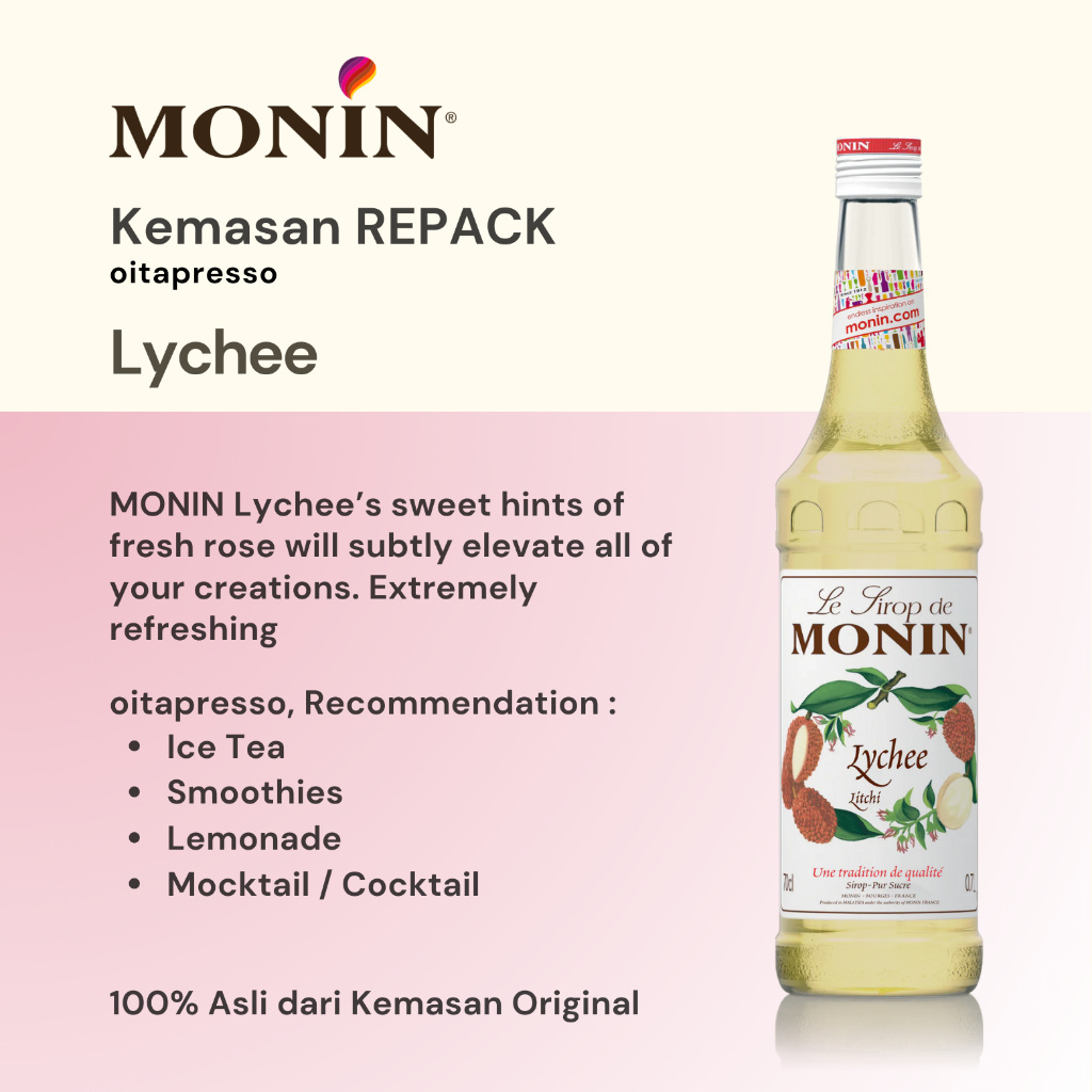 Jual REPACK - Monin Lychee Syrup [100] g | Shopee Indonesia