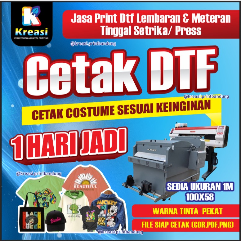Jual CETAK DTF 1 HARI JADI / SABLON TINGGAL SETRIKA / SABLON DTF | Shopee Indonesia