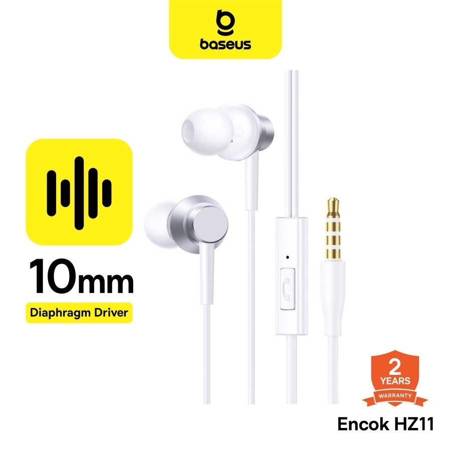 Jual BASEUS HEADSET HANDSFREE ENCOK HZ11 JACK 3.5MM 1.2M NOISE ...