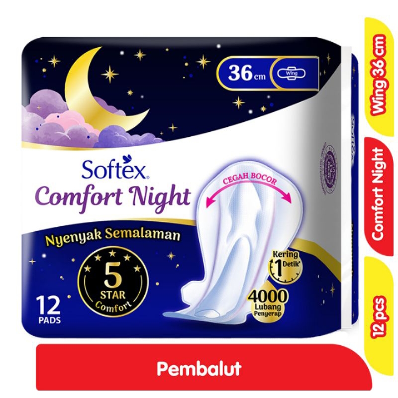 Jual Softex Comfort Night 36 cm 12 pcs | Shopee Indonesia