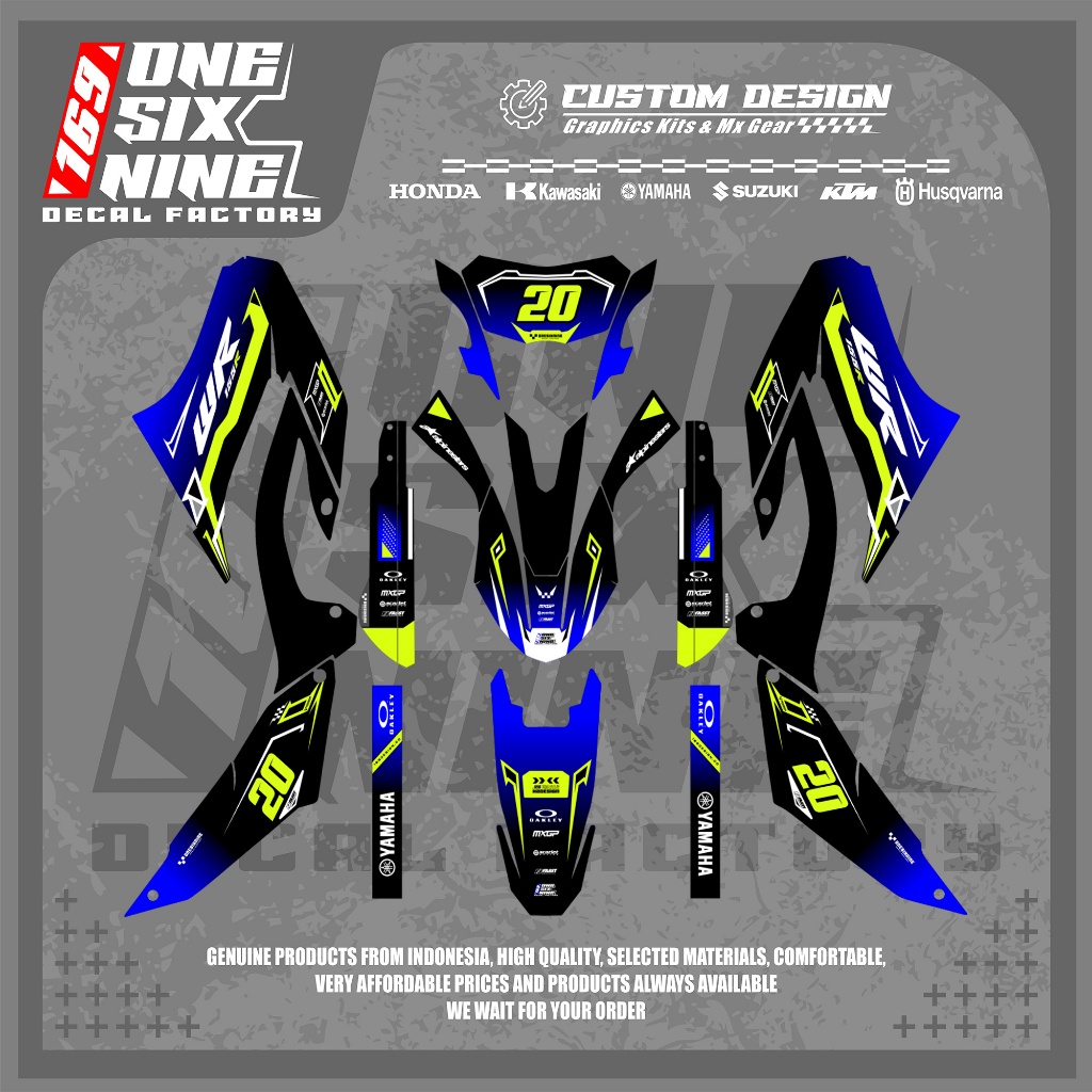 Jual Decal Yamaha Wr 155 SuperGlossy - Sticker Wr155 Hitam Biru ...