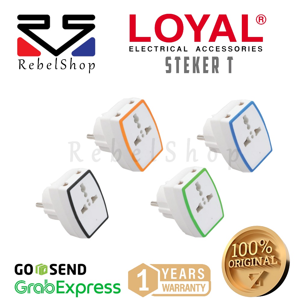Jual Loyal Steker T Universal Colokan Kaki 3 Lubang Stop Kontak - LY ...
