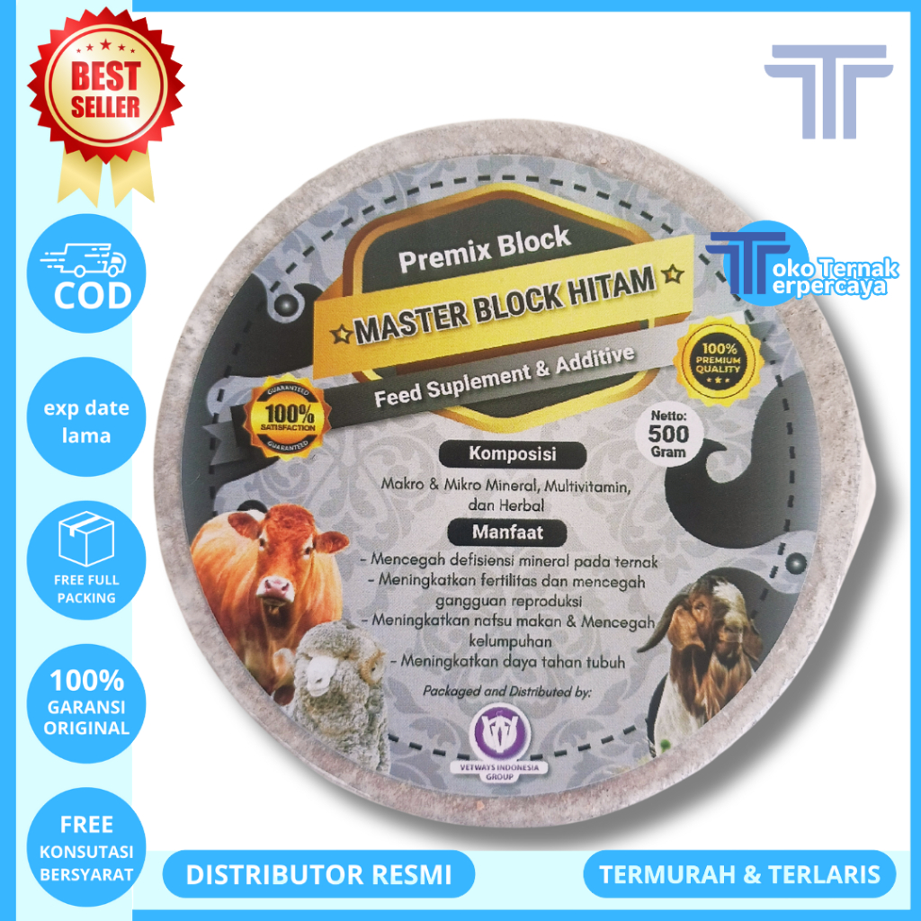 Jual MASTER BLOK HITAM 500 GRAM - Mineral Blok Kambing Domba Masternya ...