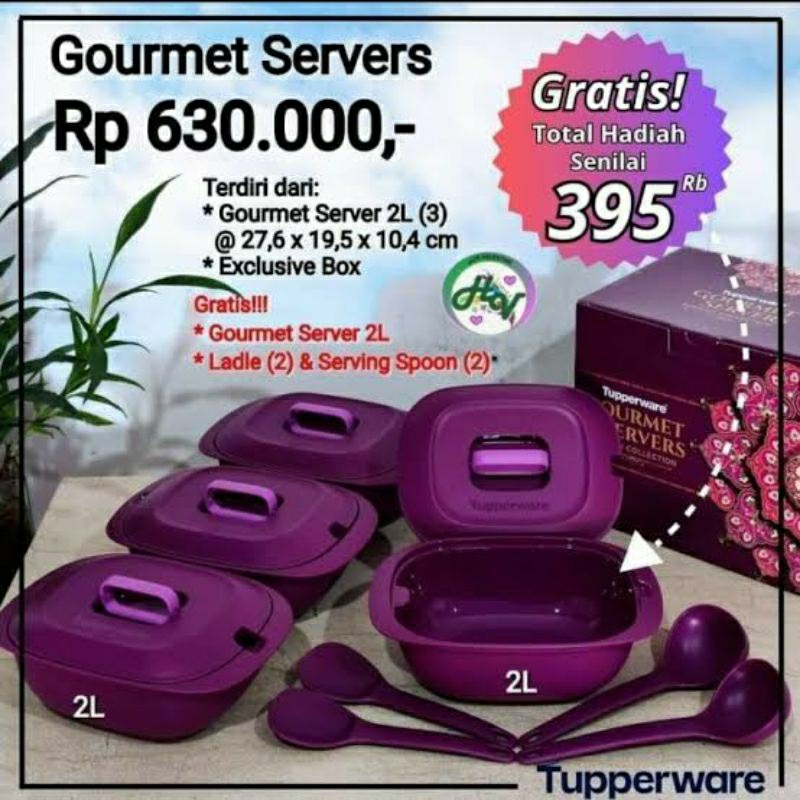 Jual SALE !! GOURMET SET PIRING SAJI TUPPERWARE - TEMPAT SAYUR LAUK ...