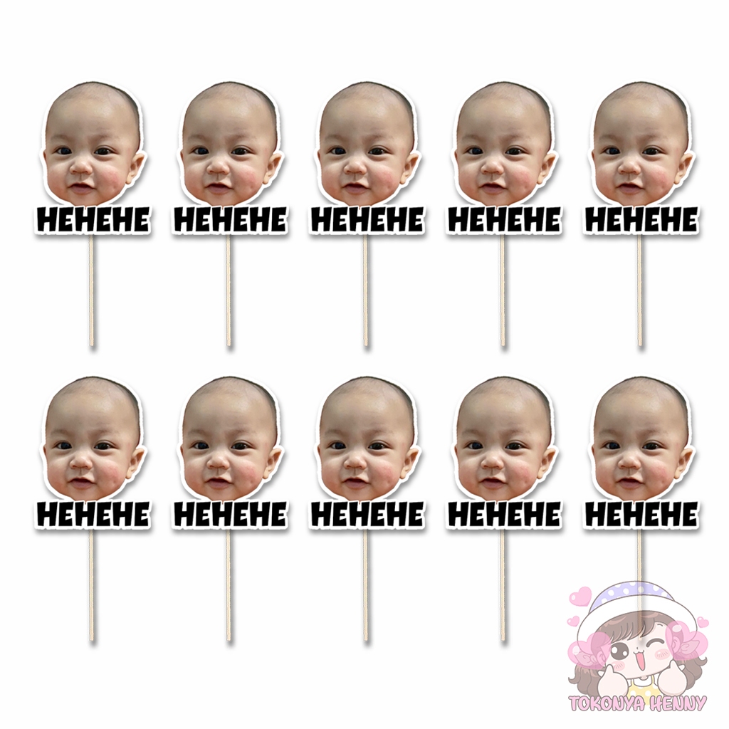 Jual Topper CUPCAKE karakter COSTUM FOTO MUKA ANAK free Nama + Umur ...