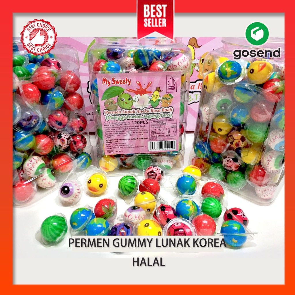 Jual Permen Gummy 1 Toples 120 Pcs Lunak Permen Korea Permen Planet ...