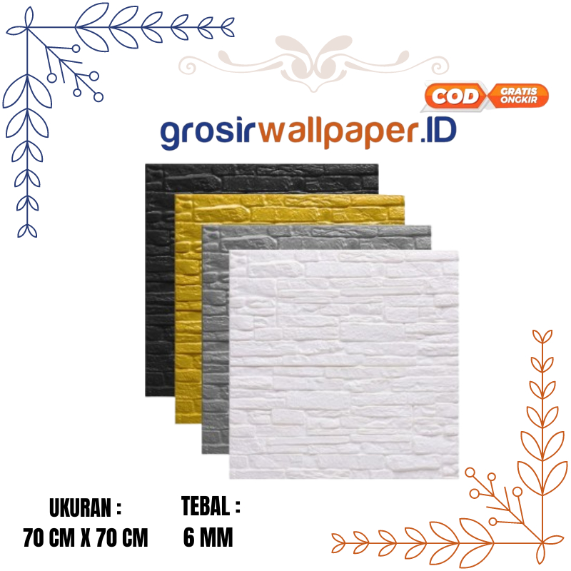 Jual COD Wallfoam Motif Batu Alam 70CM X 70CM /Wallpaper 3D Motif ...
