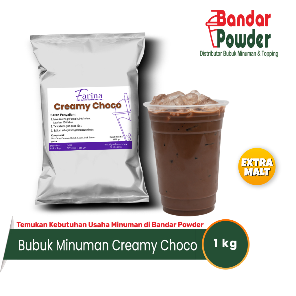 Jual Bubuk Minuman Creamy Choco 1kg - Farina Serbuk Minuman Coklat ...