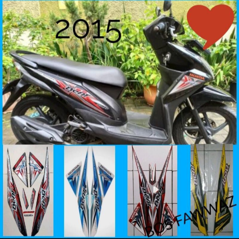 Jual Stiker Striping Lis Body Motor Honda Beat Fi 2015 Warna Merah ...