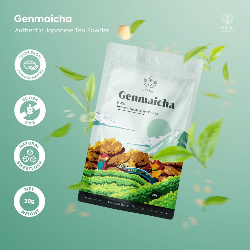 Jual DILLTEA Genmaicha Powder Sachet / Japanese Tea With Roasted Brown ...