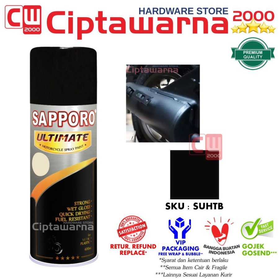 Jual Sapporo Ultimate Hi Temp Black / Brown - Cat Semprot Saporo | Shopee Indonesia