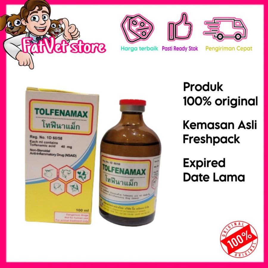 Jual Tolfenamax 100ml injeksi obat anti radang hewan mirip tolfedine ...