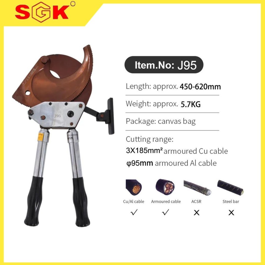 Jual Alat Potong Kabel Besar Ratchet J95 95mm / Cable Cutter Ratchet 95mm | Shopee Indonesia