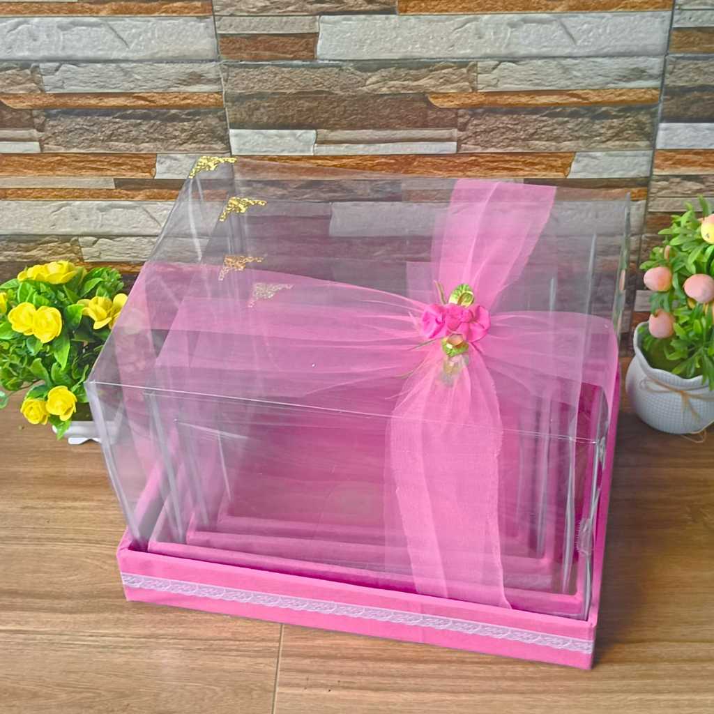 Jual Kotak Seserahan Pernikahan Set Lengkap Isi 4 Box Hantaran Parcel Mika | Shopee Indonesia