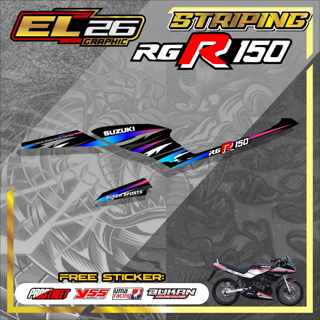 Jual 193 STRIPING STICKER SUZUKI RGR 150 - STICKER SUZUKI RGR 150 MOTIF ...