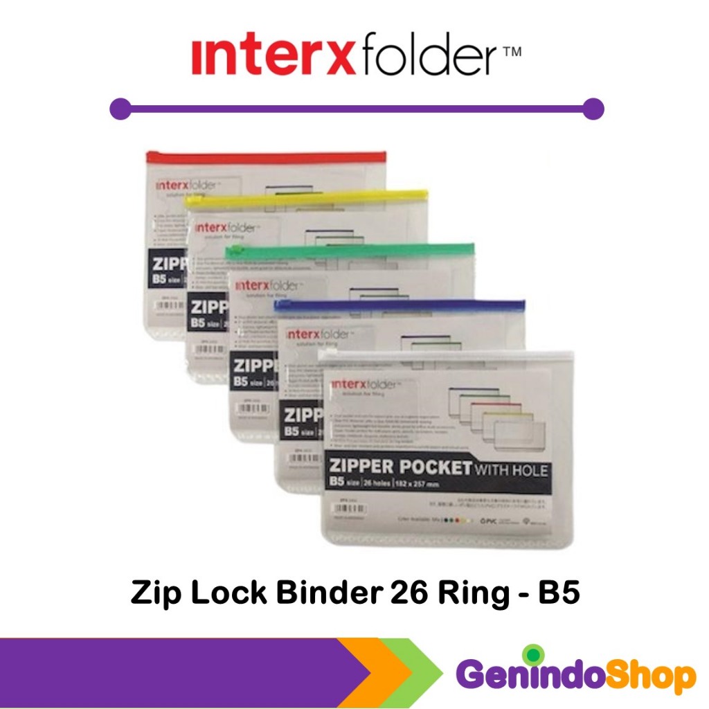 Jual Ziplock / Zipper Binder B5 with index (dengan lubang) Interxfolder ...