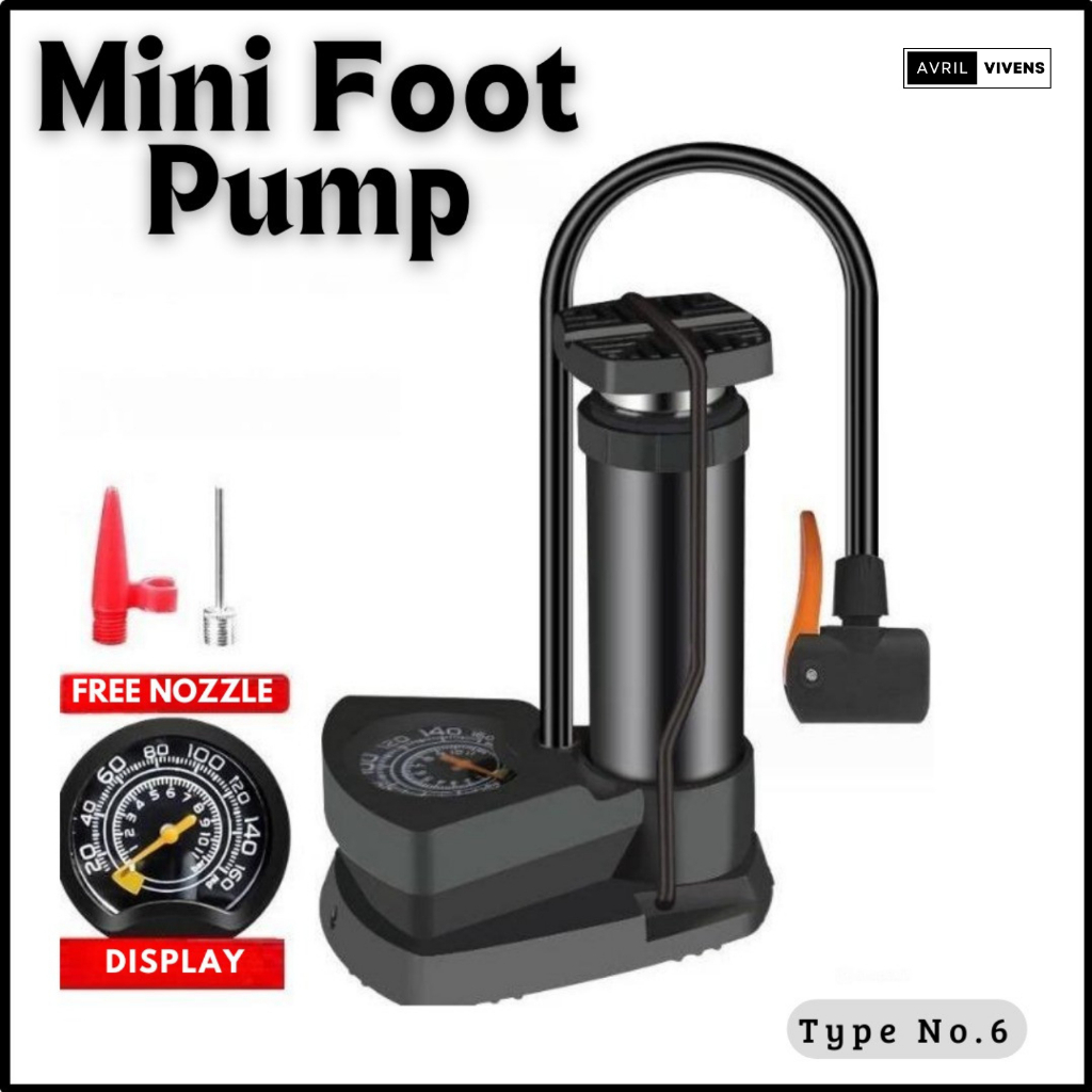 Jual [AVV] Pompa Ban Mini Foot Pump Portable / Kompa Angin Kaki Manual ...