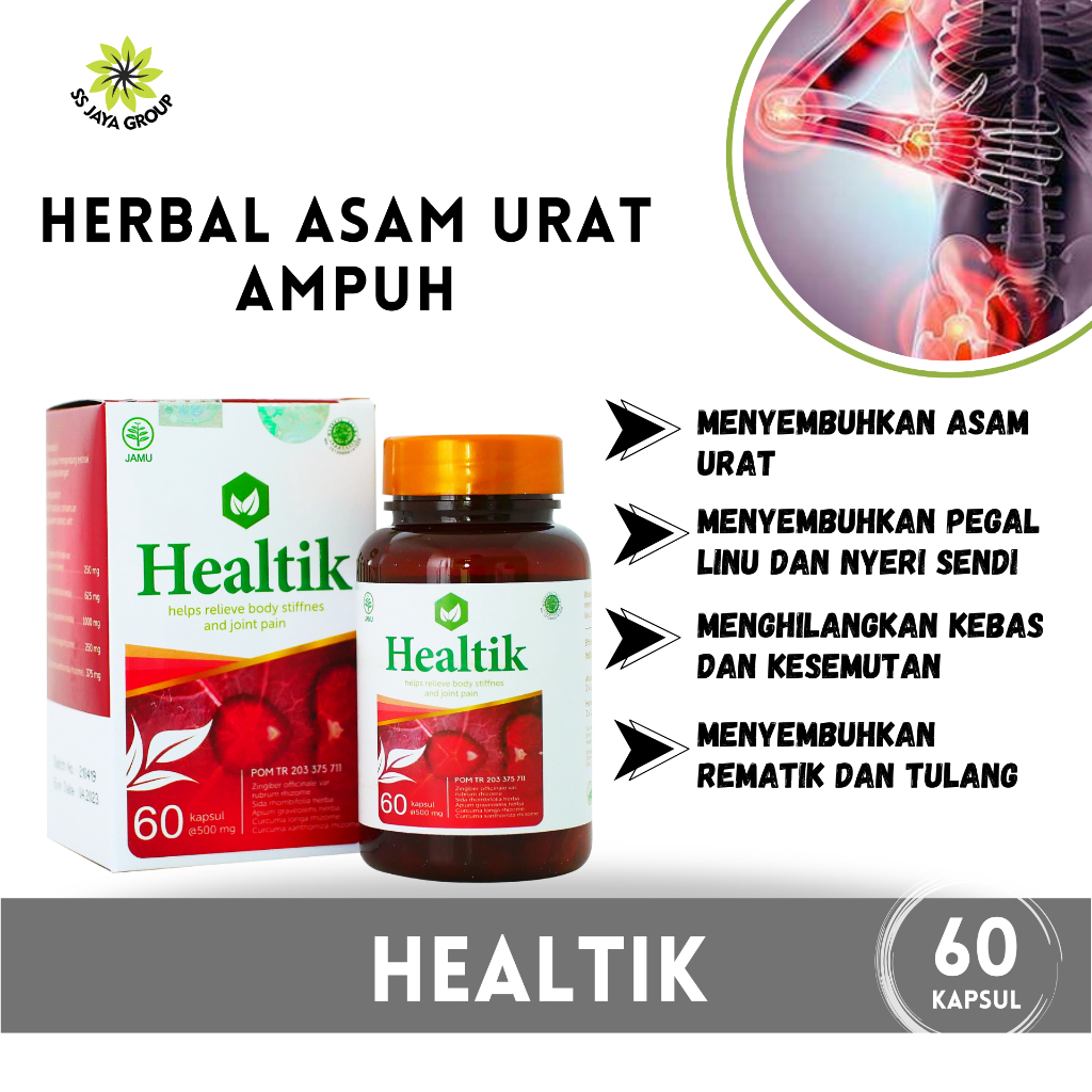 Jual HEALTIK Asli - Obat Rematik, Pegal linu, Asam Urat, Nyeri Sendi ...