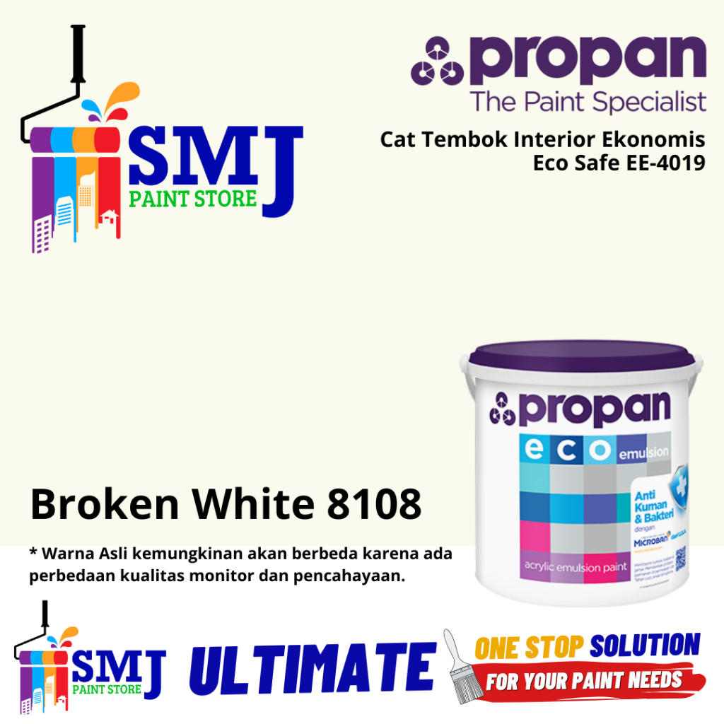 Jual Cat Tembok Interior Propan ECO SAFE EE Broken White 8108 ukuran ...