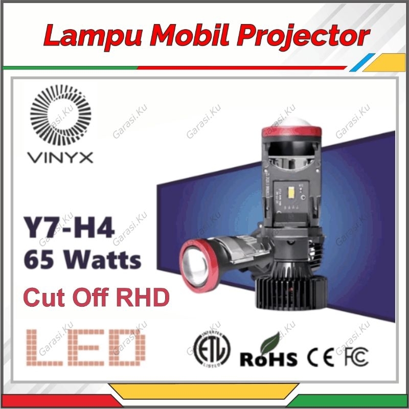 Jual Y7 H4 VINYX MINI PROJIE LENSA LAMPU UTAMA RASA BILED KAKI 4 MOBIL MOTOR 65 WATT ORIGINAL ...