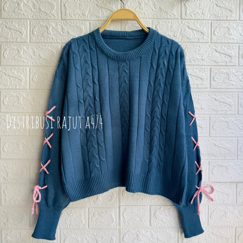 Jual MONAY VICTORIA BAJU ATASAN SWEATER RAJUT CABLE STRAP WANITA KOREAN ...