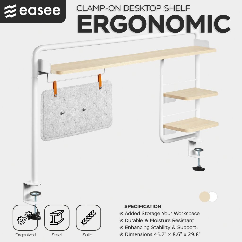 Jual easee Clamp-on Desktop Shelf Ergonomic Office / Desk Tray ...