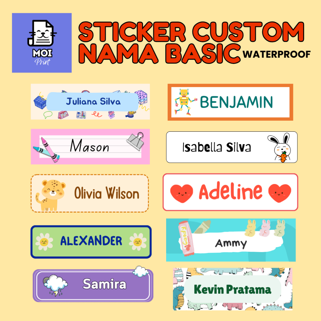 Jual Stiker Nama Anak Custom / Sticker Nama Anak Murah / Stiker Nama ...