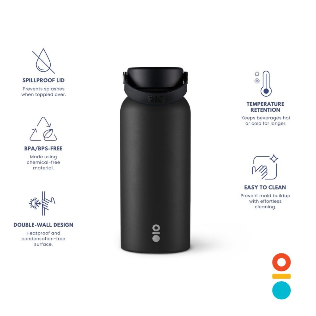 Jual Montigo | Tumbler Ace Bottle Mega 32oz - 950ml Black | Shopee Indonesia