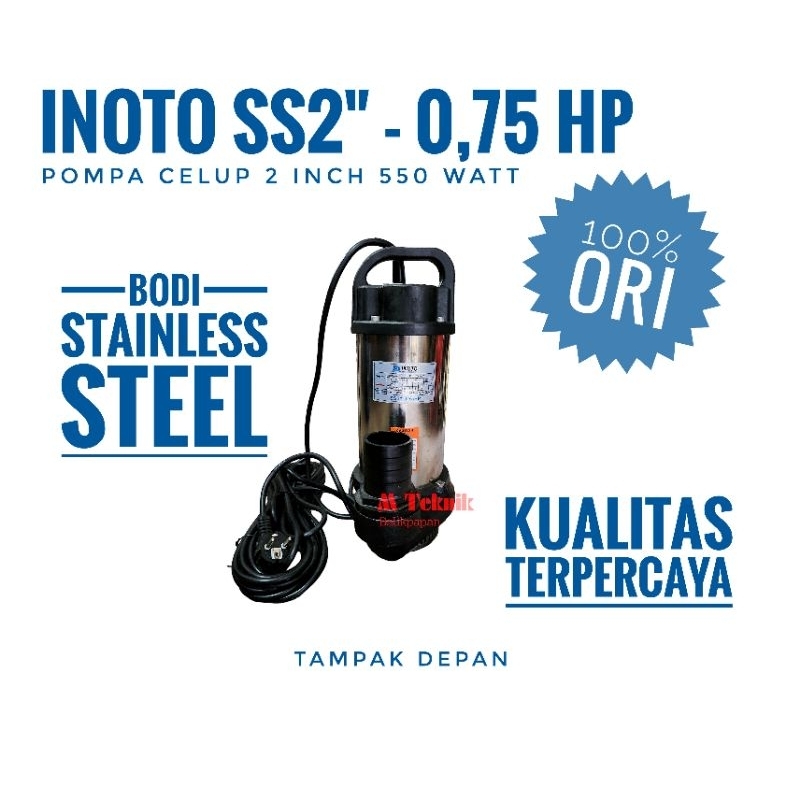 Jual Pompa Celup Inoto SS 2" 0,75 HP Submersible Pump Stainless Steel ...