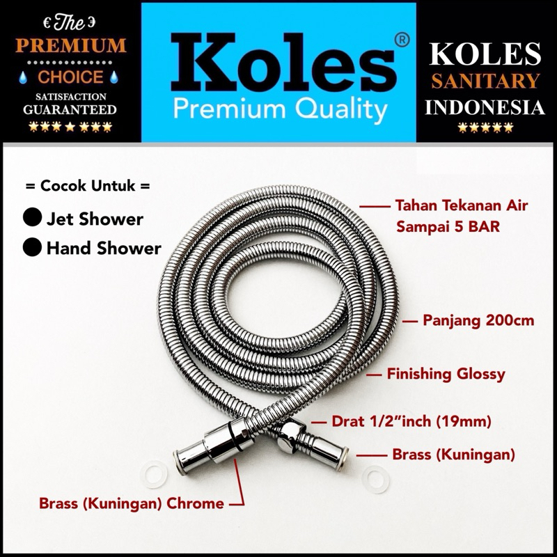 Jual KOLES 1183-200cm Selang Shower Mandi Flexible Hose Selang Hand Shower | Shopee Indonesia