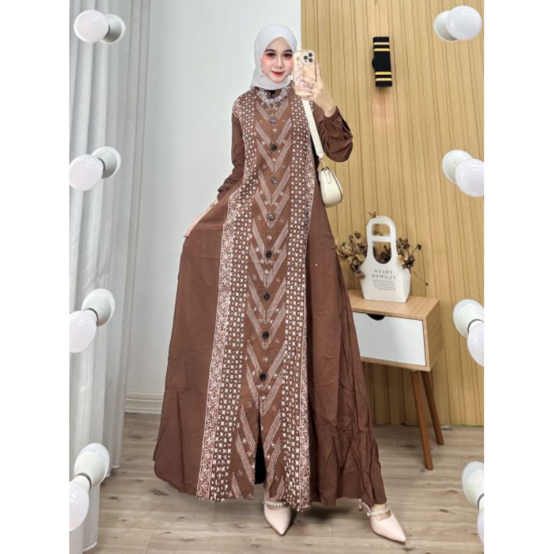 Jual Terbaru Gamis twill rayon ori pekalonga cap malaman Home Dress ...