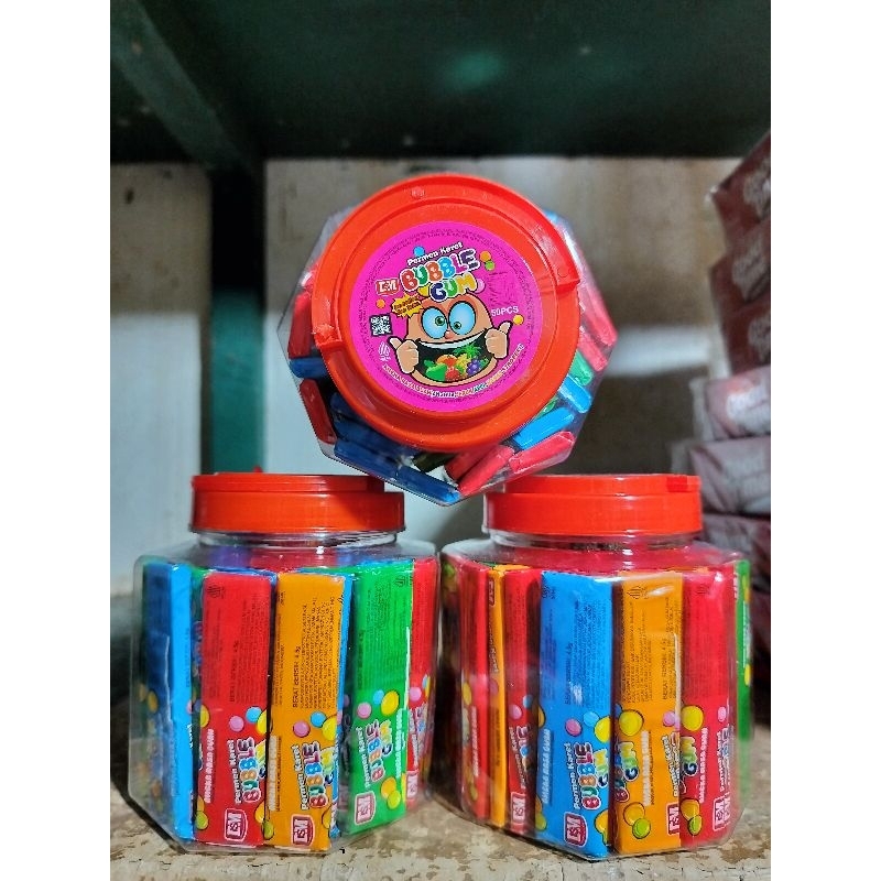 Jual Permen Karet Bubble Gum Aneka Rasa Buah (1 Toples isi 50 Pcs ...