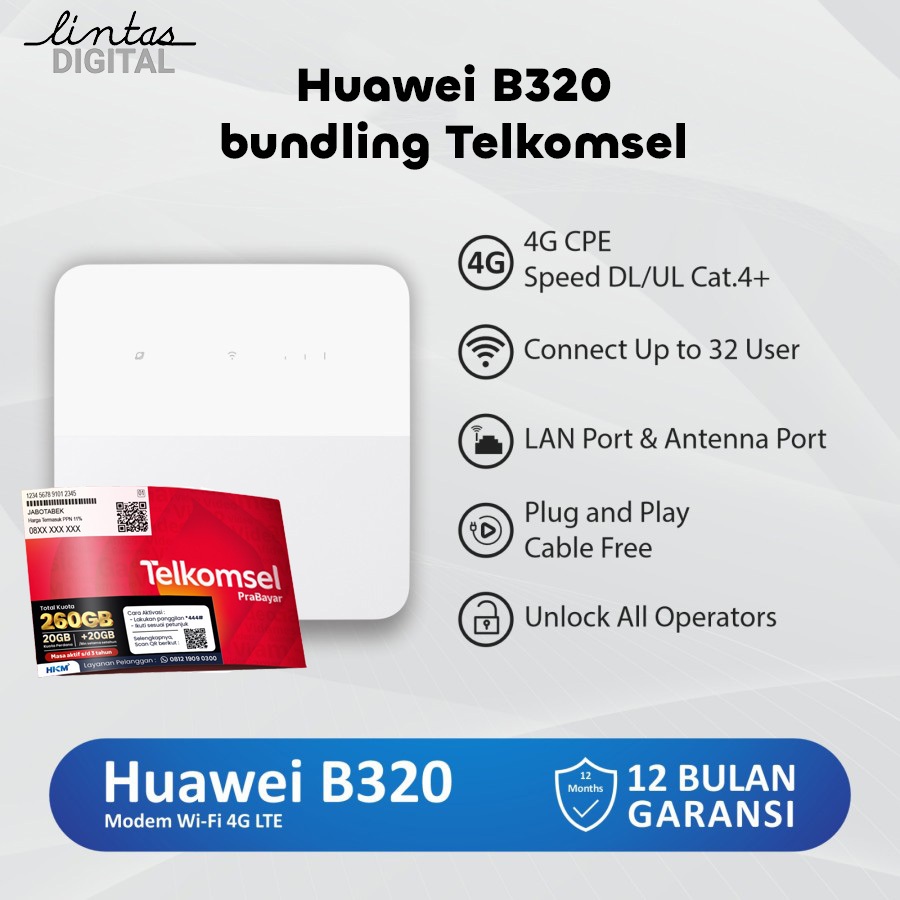 Jual Telkomsel modem wifi home & mifi paket 1 tahun 260gb tanpa isi ...
