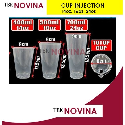 Jual [ 25pcs ] CUP INJECTION / GELAS INJEKSI 14oz 400ml | Shopee Indonesia