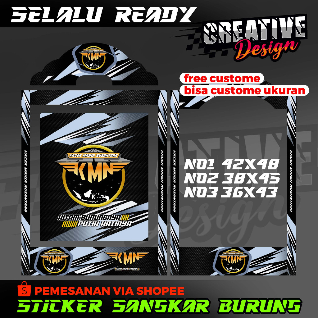 Jual STICKER SANGKAR KOTAK KIPAS CUSTOME | Shopee Indonesia