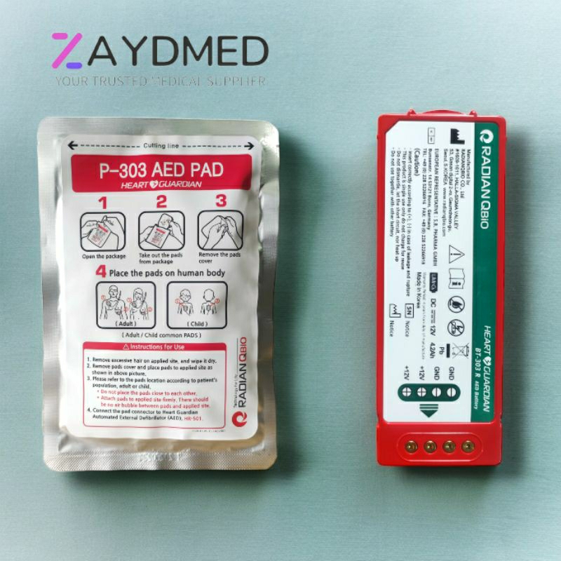 Jual BATTERY+PADS AED HEART GUARDIAN DEFIBRILLATOR HR-501 | Shopee Indonesia