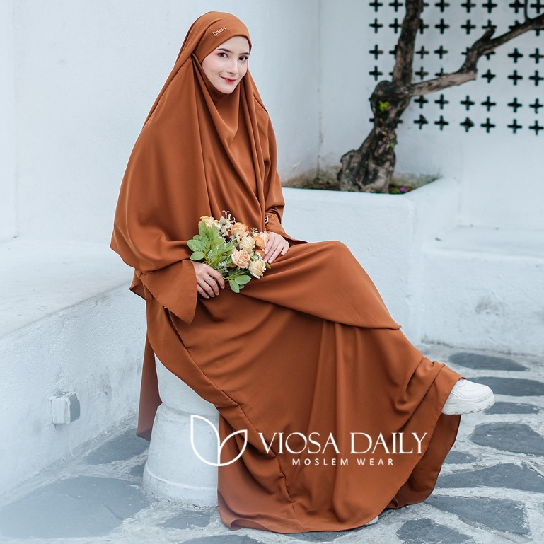 Jual SHAFA SET Abaya + Long French Khimar Semi Instan Syar'i | Shopee ...