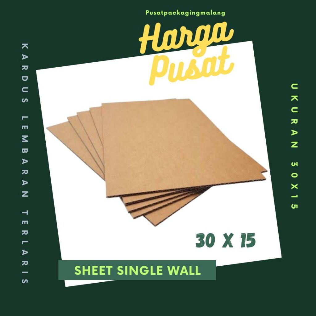 Jual Kardus Lembaran 30x15 / 20x15 Sheet Polos Single Wall Packing ...