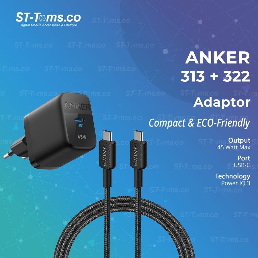 Jual Anker 313 Anker 322 45W Bundling Package USB Type C to Type C Fast ...