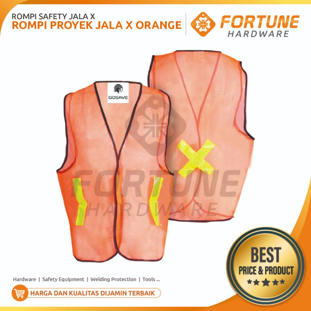 Jual Rompi Safety Proyek Orange / Vest Eco Jaring Jala X Scotlight ...