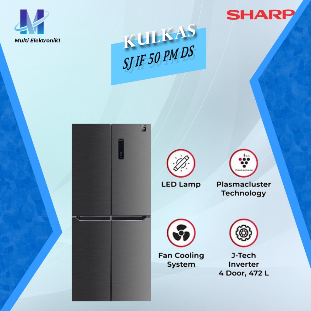 Jual KULKAS SHARP SJ-IF50PM-DS side by side 4 pintu Inverter SJ-IF50PMDS | Shopee Indonesia