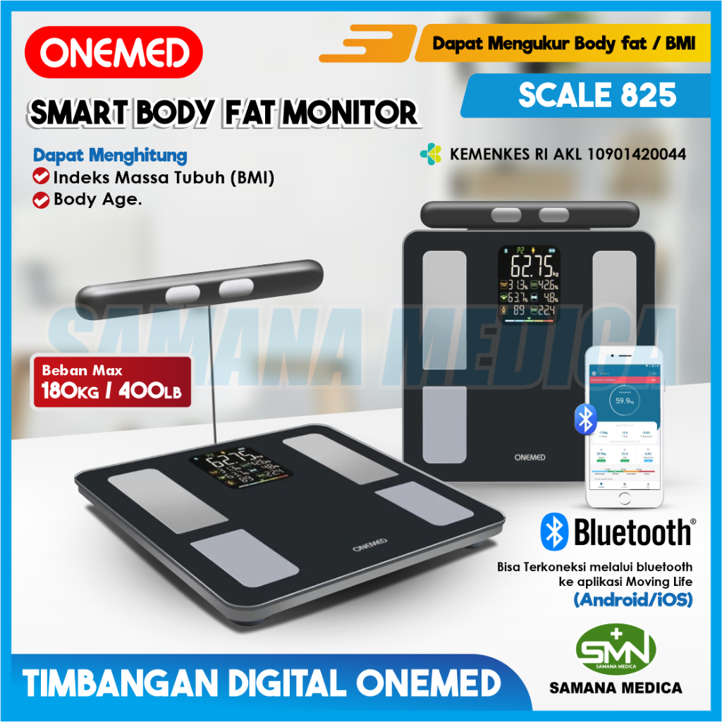 Jual Timbangan Digital ONEMED 825 - Body Fat BMI - Dilengkapi Dengan Fitur Bluetooth - Timbangan ...