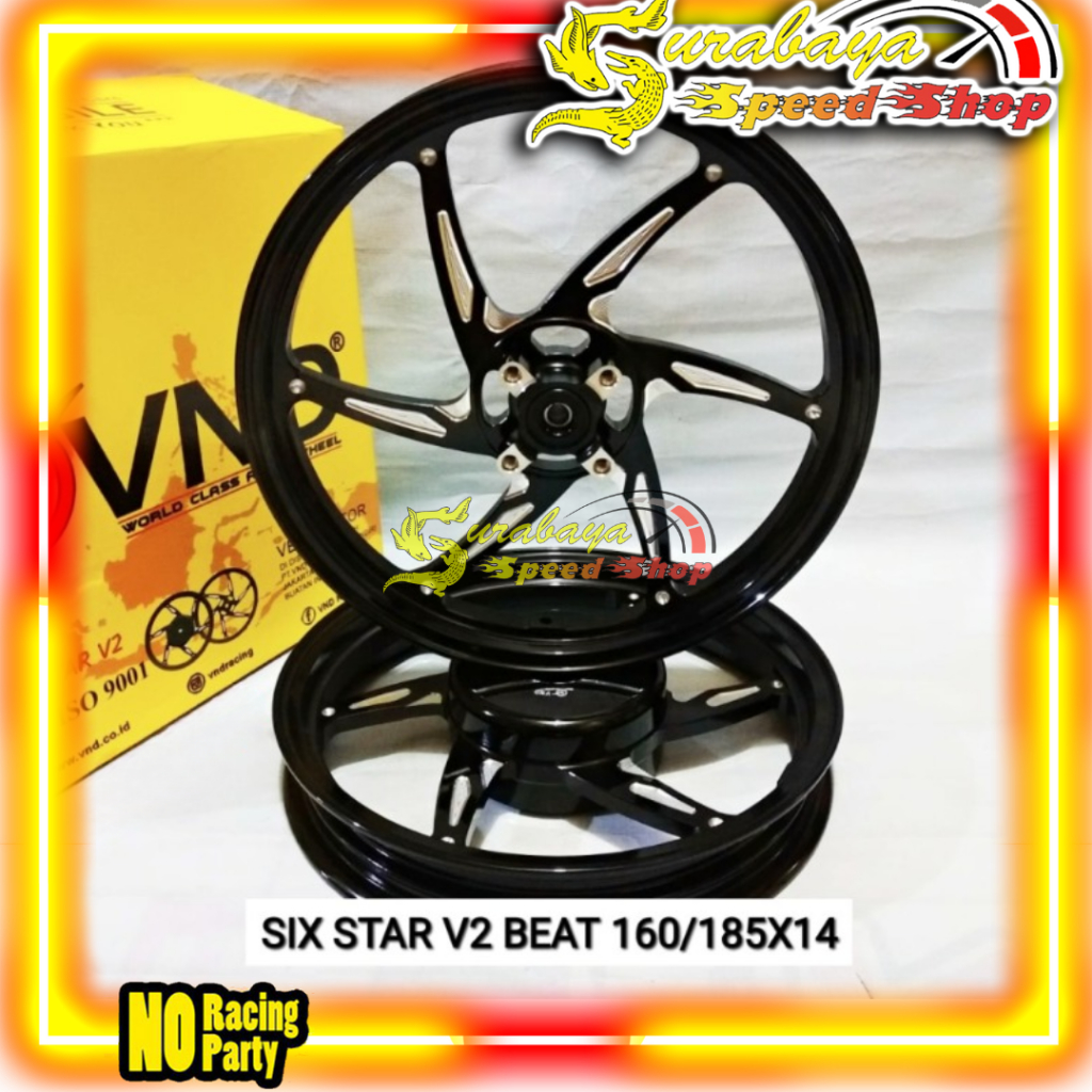 Jual VND Velg Six Star V2 Beat All Series Vario110 Scoopy Old Spacy Genio Ukuran 160/185 Ring 14 ...