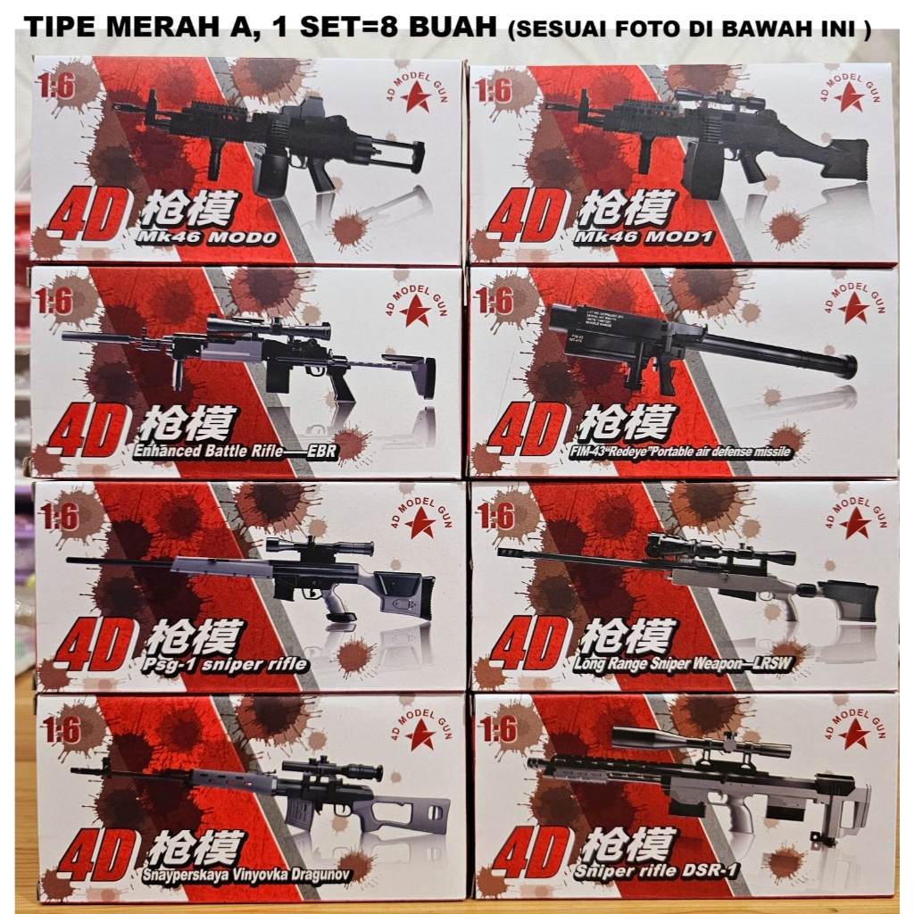 Jual Mainan anak toys Miniatur Block DIY Weapon plastik rifle PUBG SWAT ...