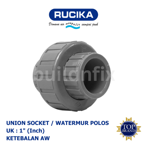 Jual RUCIKA UNION SOCKET / WATERMUR POLOS PVC 1" AW (TEBAL) | Shopee ...